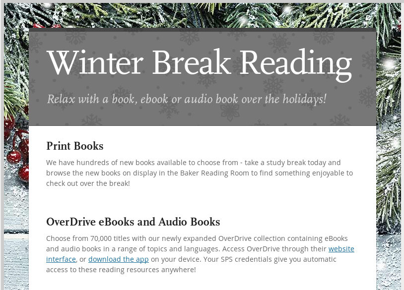Winter Break Reading – Ohrstrom Blog